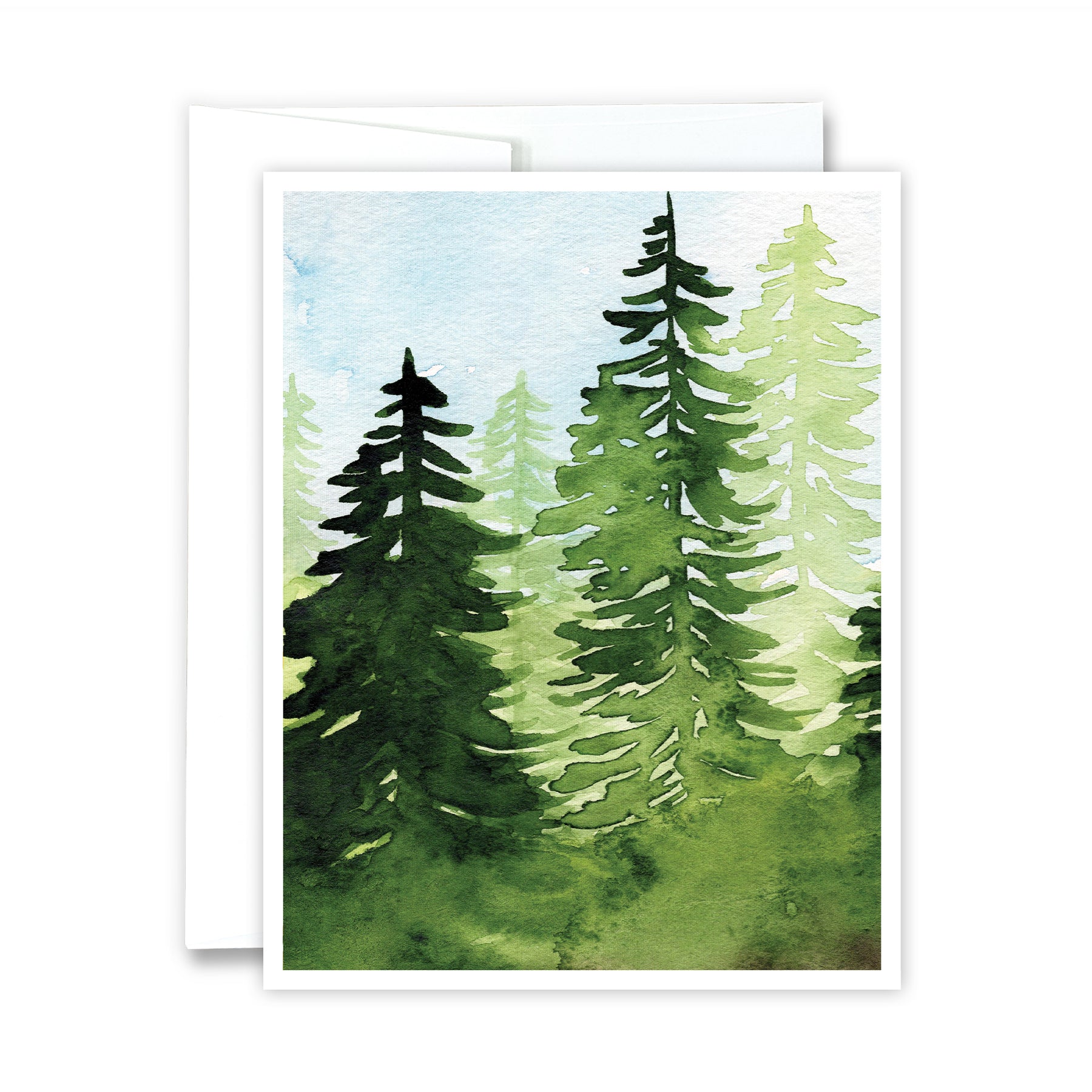 Watercolor Woodland Greeting Card – Green Artist Designs