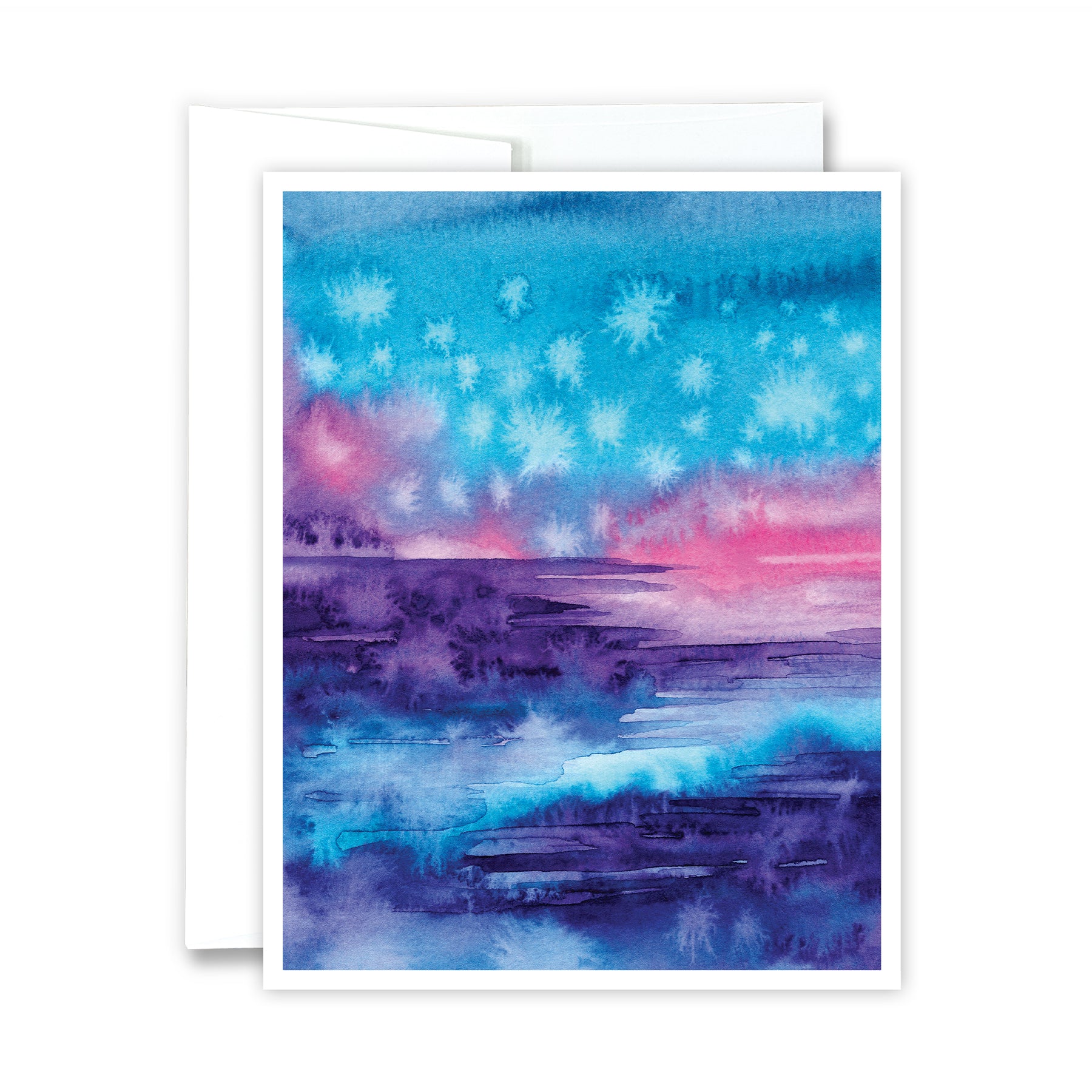 Abstract Enchanted Landscape Greeting Card – Green Artist Designs