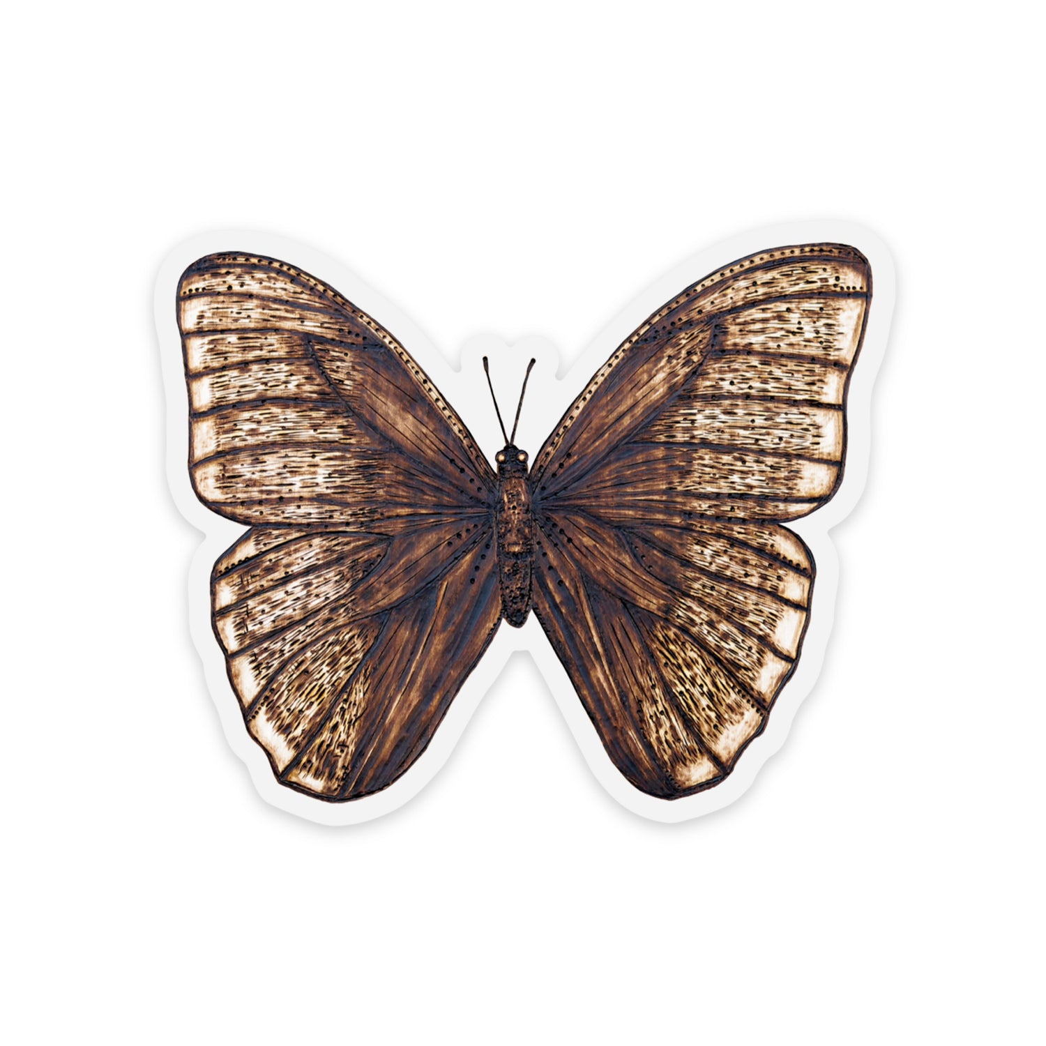 Clear Butterfly Wood Burning Vinyl Sticker – Green Artist Designs
