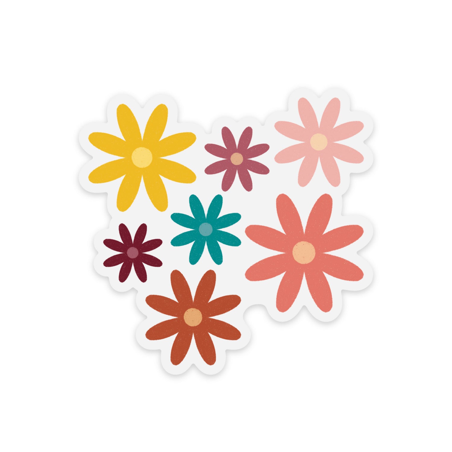 Clear Floral Cluster Vinyl Sticker – Green Artist Designs