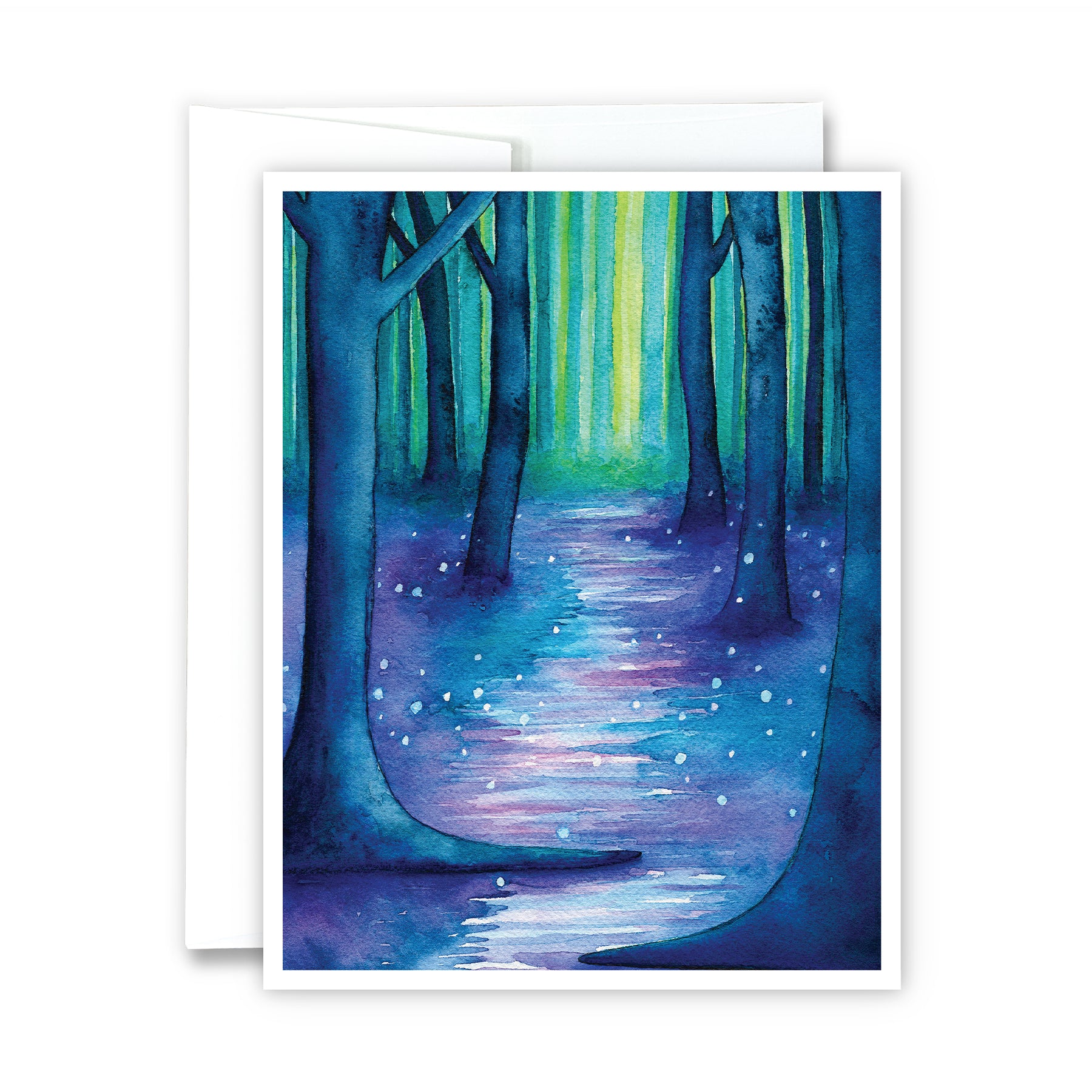 Enchanted Forest Greeting Card - Fantasy Note Card – Green Artist Designs