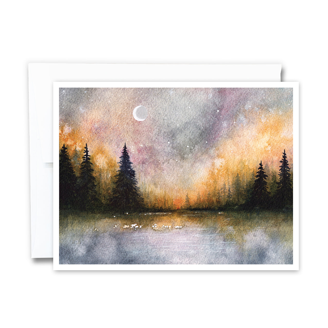Lunar Twilight Notecard – Green Artist Designs