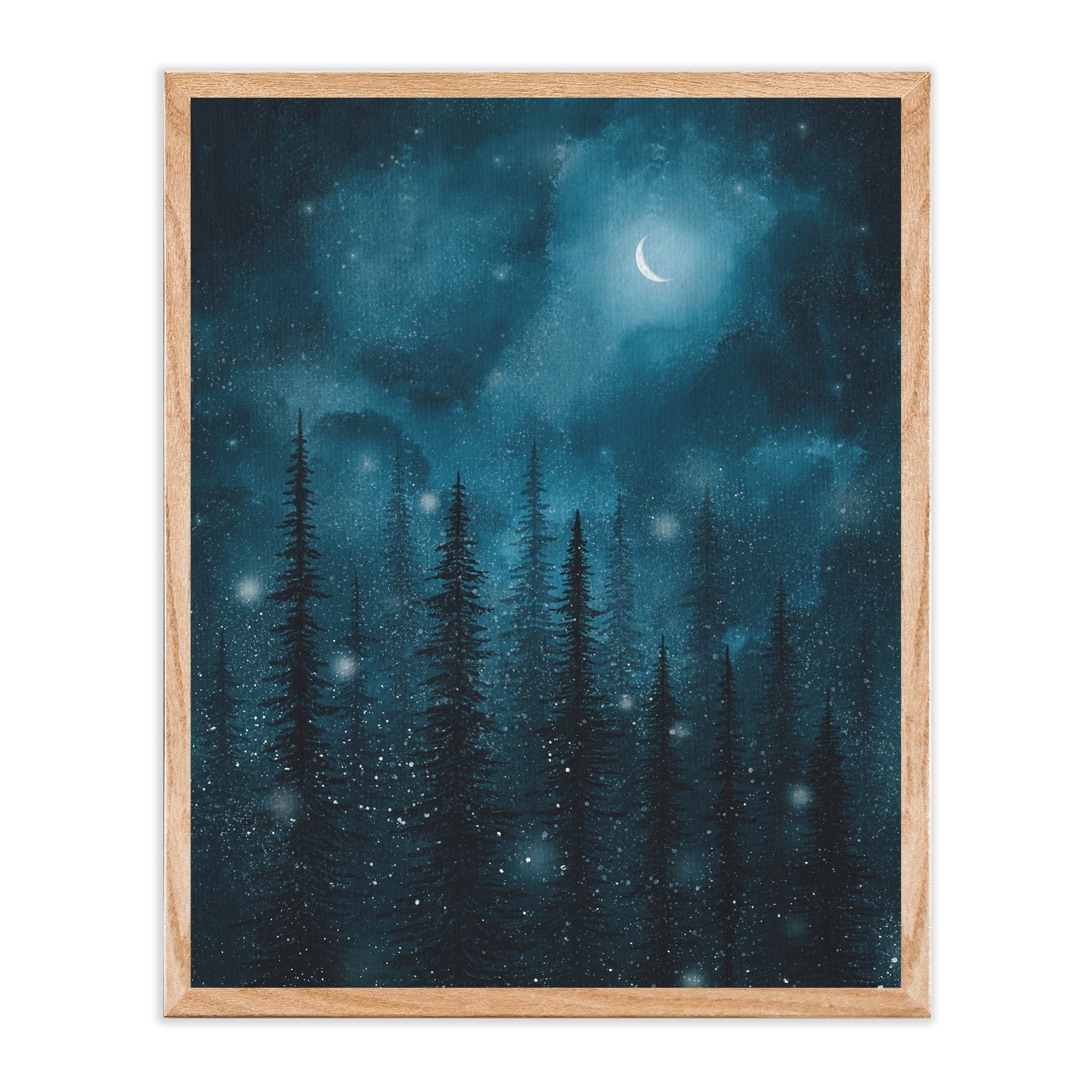 Midnight Moonlight Art Print – Green Artist Designs