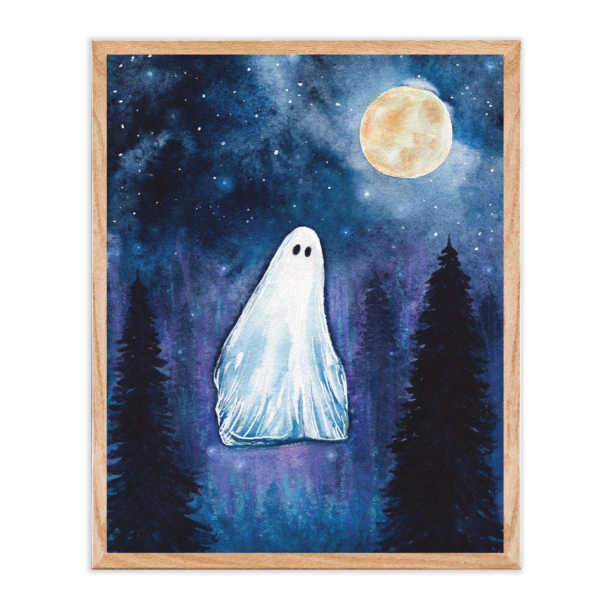 Starry Night Ghost Art Print – Green Artist Designs