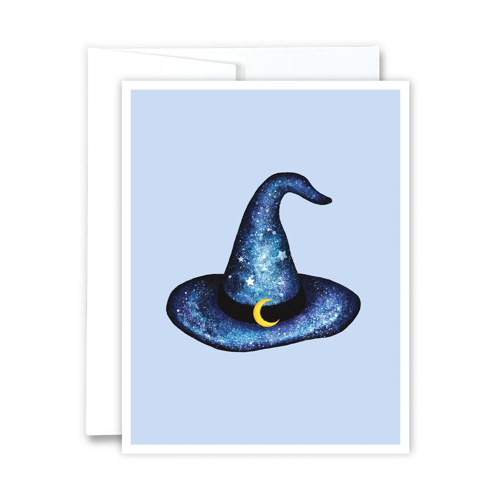 Starry Night Witch Hat Card – Green Artist Designs