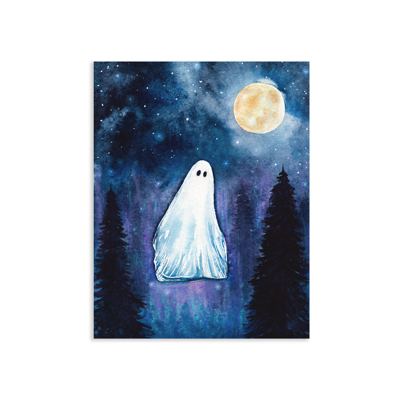 Starry Night Ghost Vinyl Sticker – Green Artist Designs
