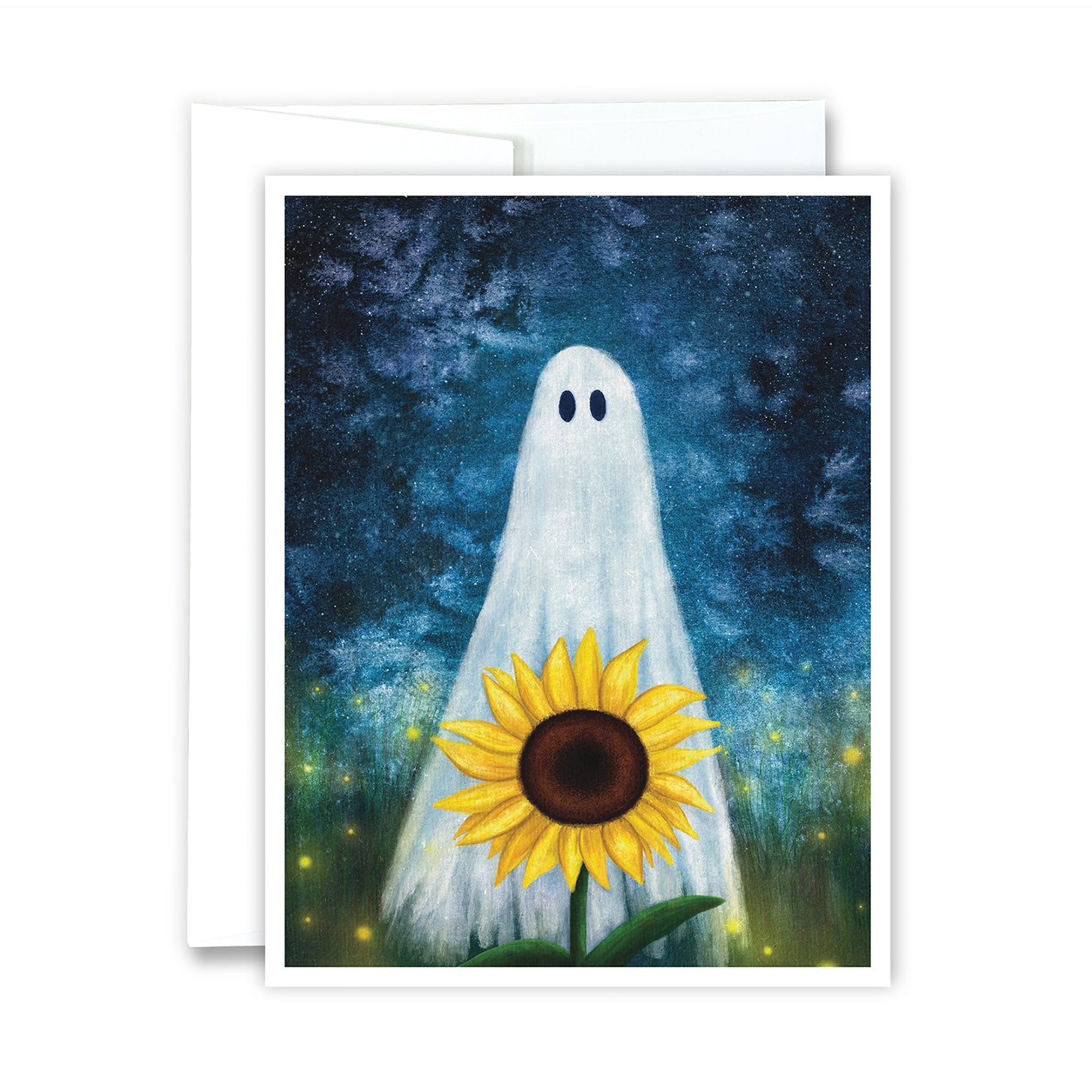 Sunflower Ghost Notecard – Green Artist Designs