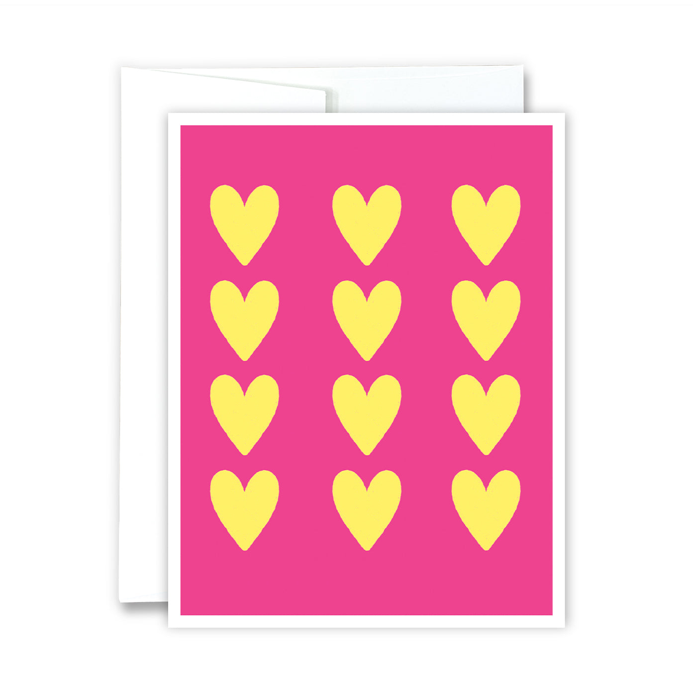 Yellow Heart Pattern Card – Green Artist Designs