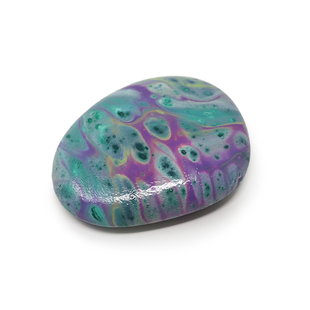 Purple Waves Painted Rock - Painted Rocks For Garden – Green Artist Designs