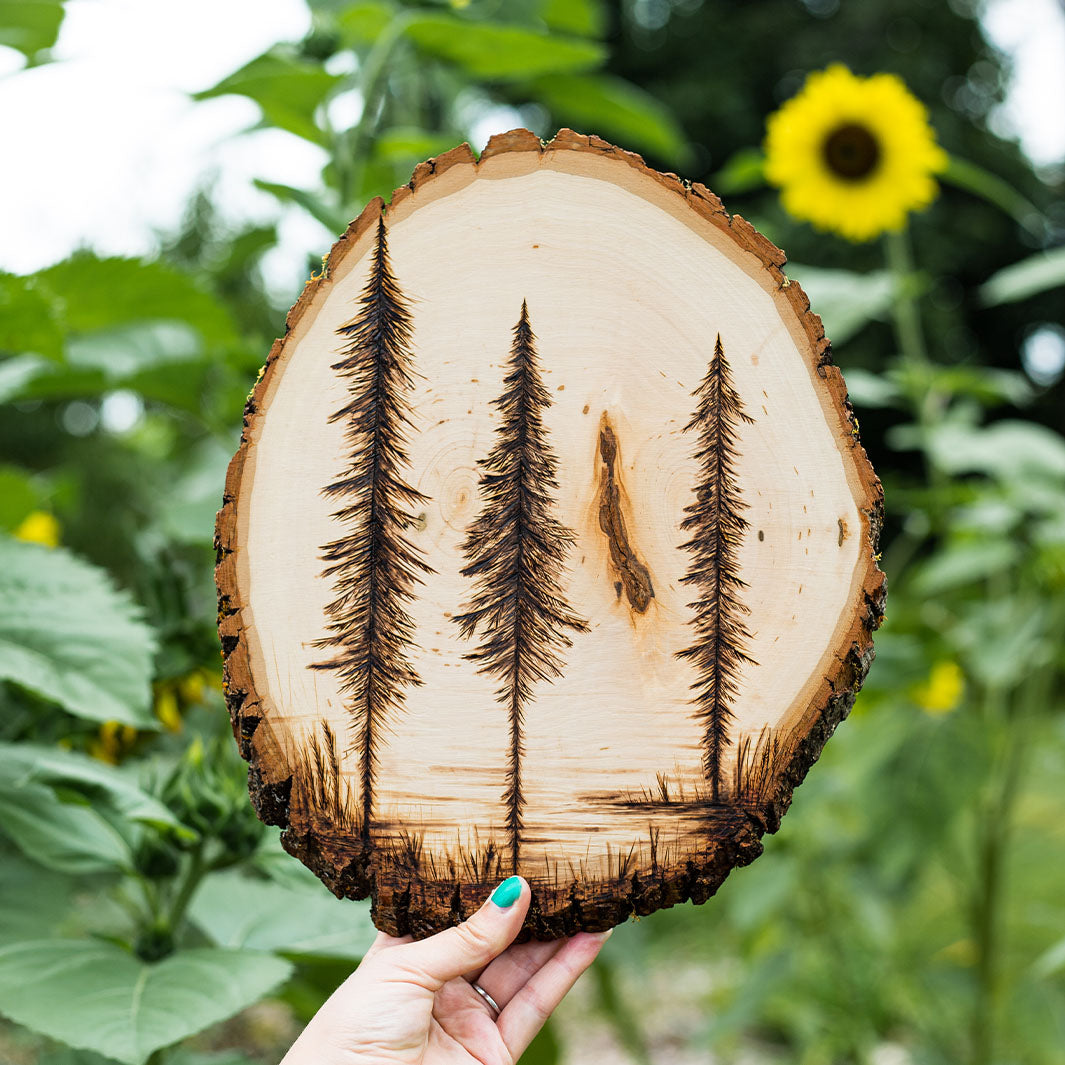 Tall Tree Wood Burned Sign - Pyrography Art | Green Artist – Green ...